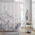 Blue Misty Mountains Shower Curtain for Bathroom, Zen Flying Birds ...