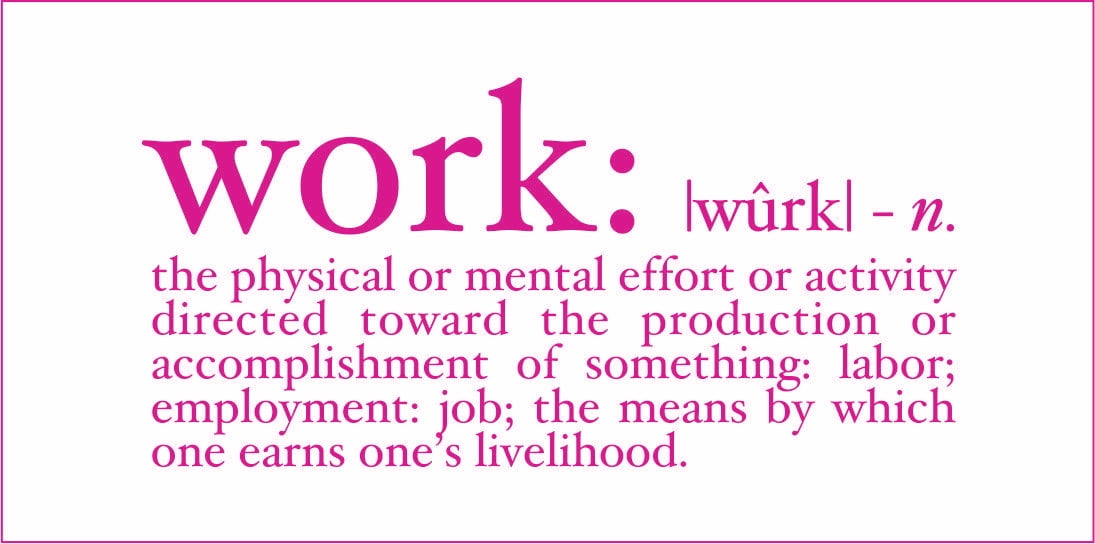 Work Definition Vinyl Decal - Large - Hot Pink - Walmart.com