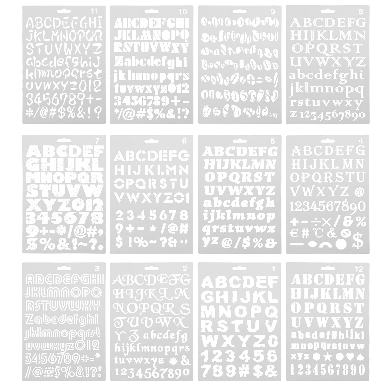 Journal stencils 12Pcs Painting Stencils Alphabet Templates Art DIY ...