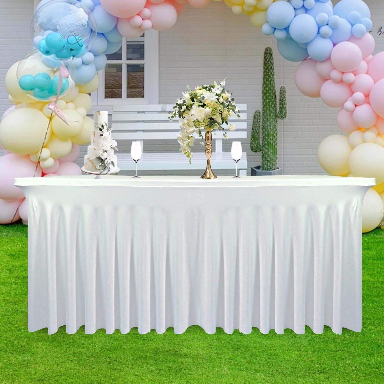 Click here for Unbranded 1 Pack 72lx30wx30h White Table Skirt For... prices