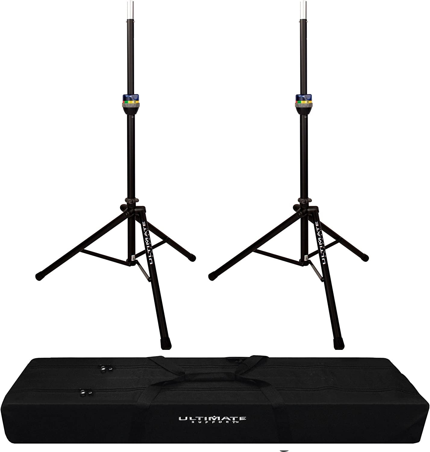 2 Ultimate Support TS-90B TeleLock Series Lift-assist Aluminum Speaker ...