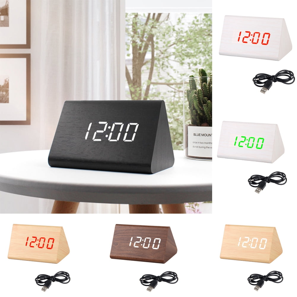 Zhaomeidaxi Wood Digital Alarm Clock, New Version LED Alarm Digital ...