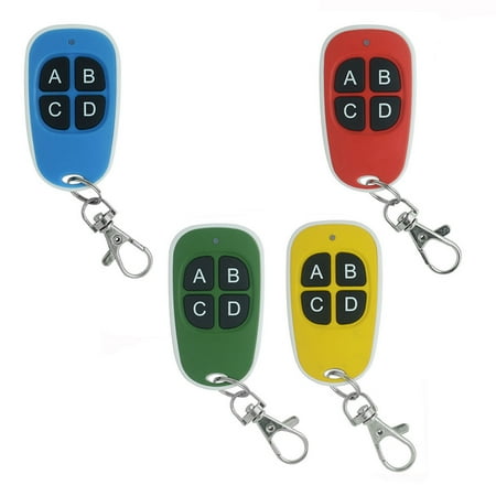 Pack of 4 Remote Controller Copy 4 Buttons Gate Garage Door LED Keys 4 ...