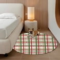 3.3ft Round Rug Green Red Checkered Area Rugs for Living Room Bedroom ...