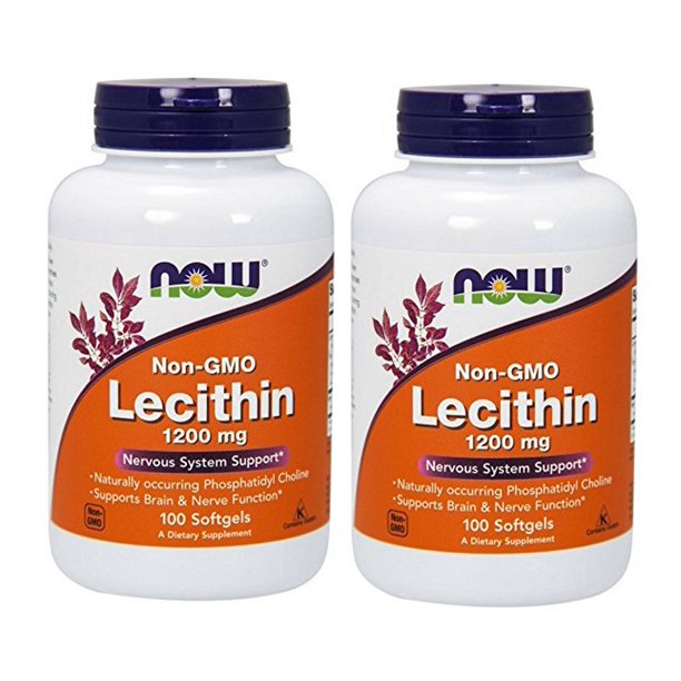 Now Foods - Lecithin 1200 mg 100 Softgels (Pack of 2) - Walmart.com