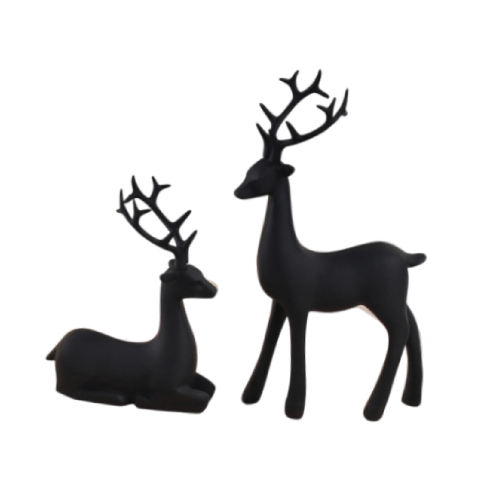 Click here for Jifeng 2 Pieces Black Deer Statue Artwork Table De... prices