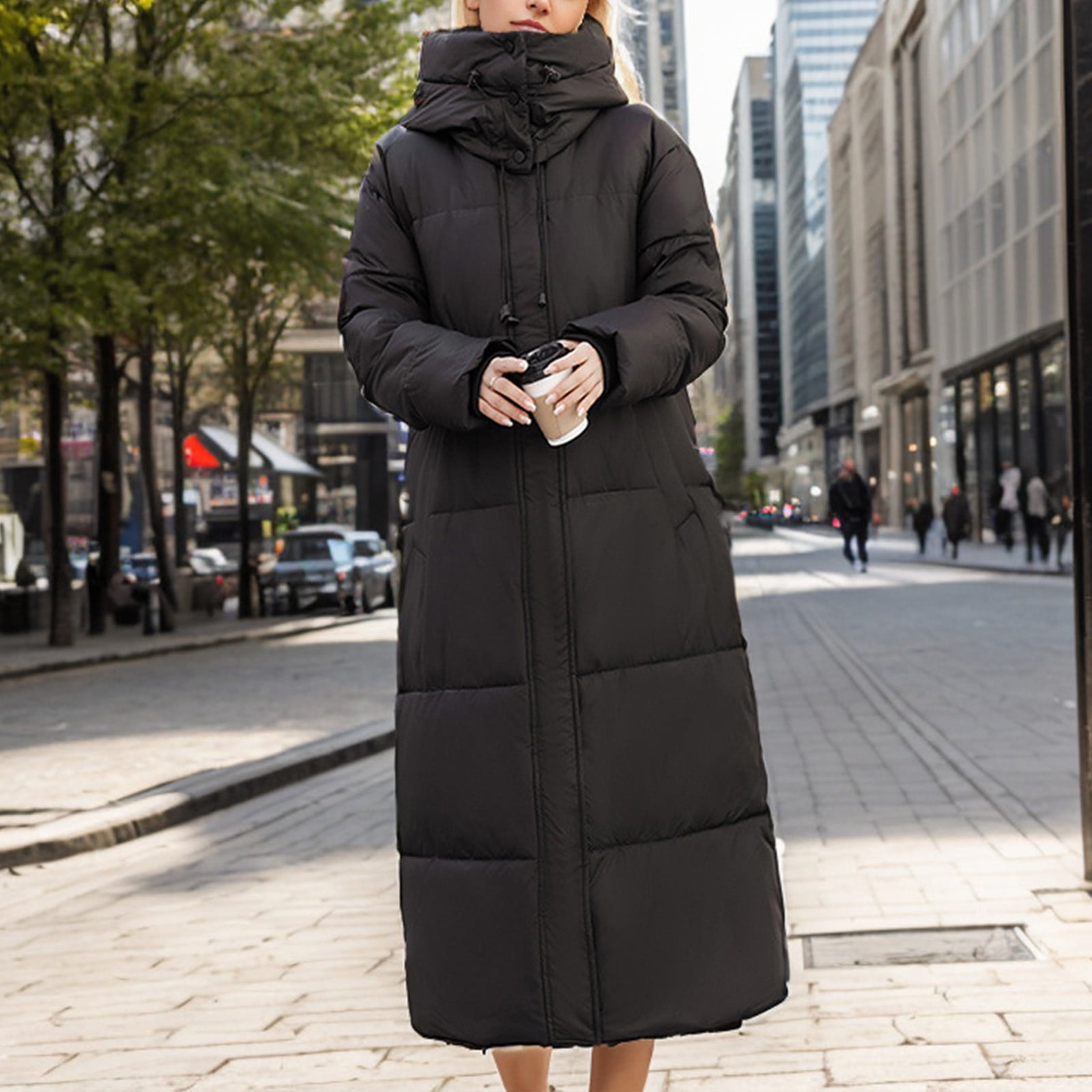 Click here for Aqestyerly Womens Hooded Winter Jacket solid Color... prices