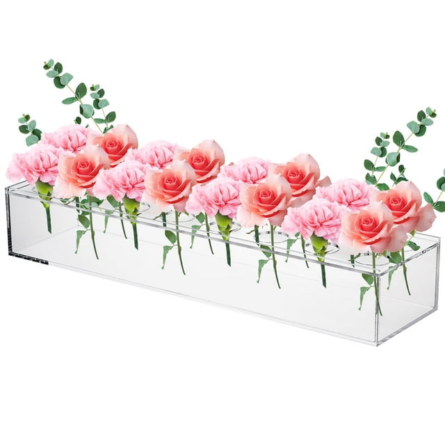 Rectangular Flowers Vases Clear Acrylic Modern Vases ，Rectangular ...