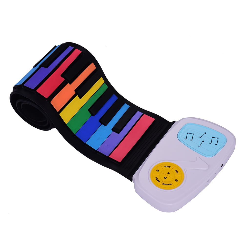 Teclado electrónico de piano enrollable Rainbow de 49 teclas Teclas de ...