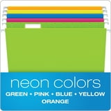 Pendaflex Standard Colored Glow Hanging File Folders, Letter Size, 1/5 ...