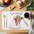 Bridal Shower Cotton Linen Placemats Set of 2, Just Married Wedding ...