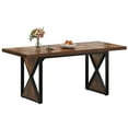 Dextrus 70" Dining Table for 6-8 People, Large Rectangular Wood Kitchen ...