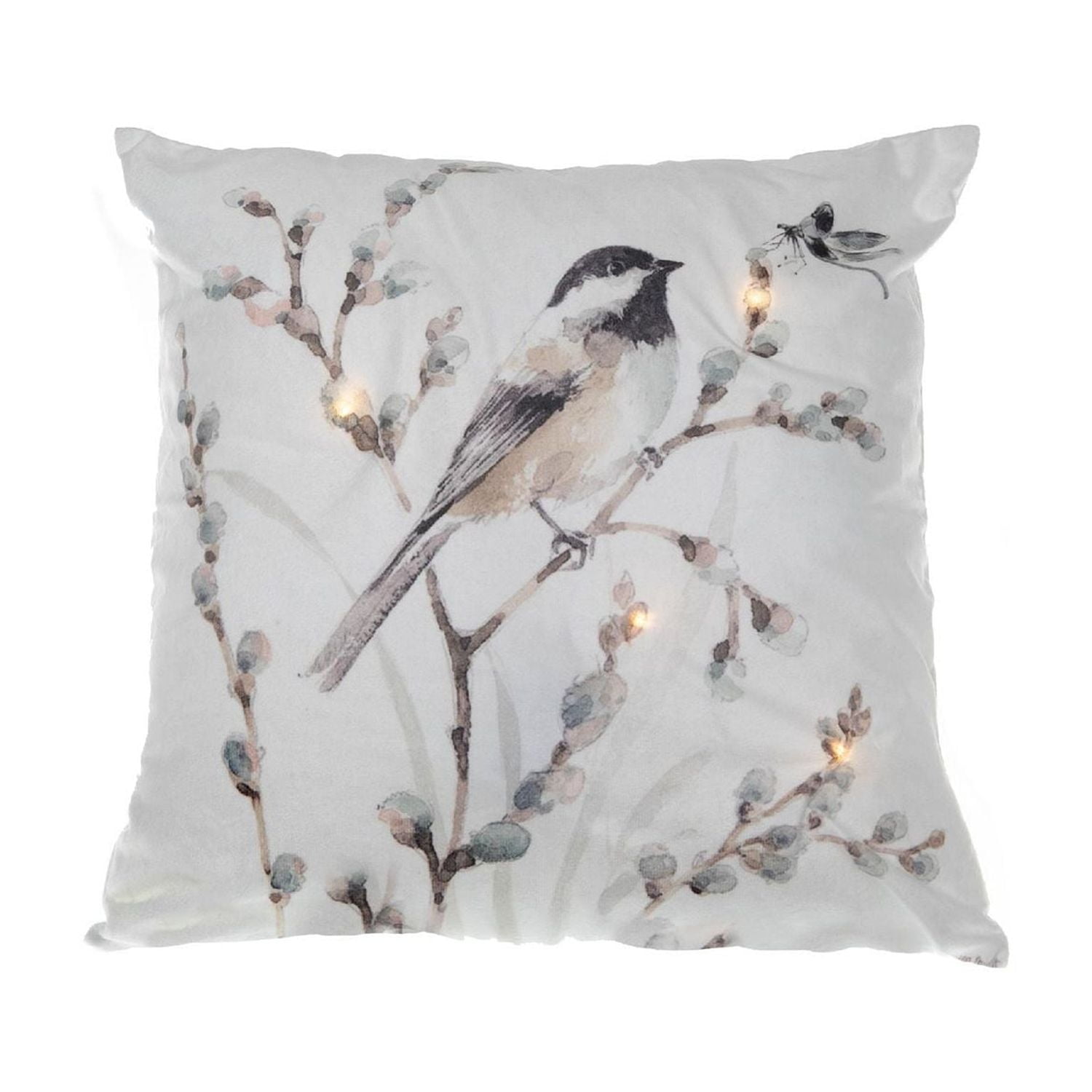 Click here for Ih Casadécor Led Velvet Cushion (Bird On Branch) (... prices