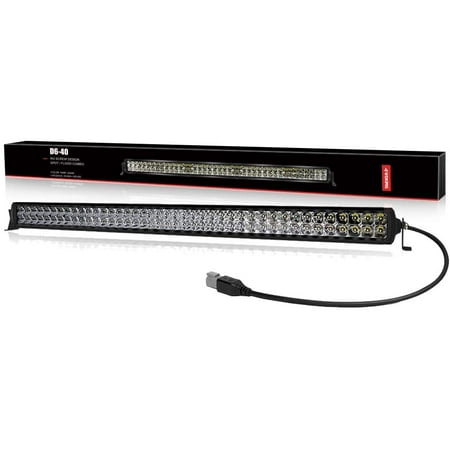 LED Light Bar 10 inch, Screwless Design Waterproof Double Row Off Road ...