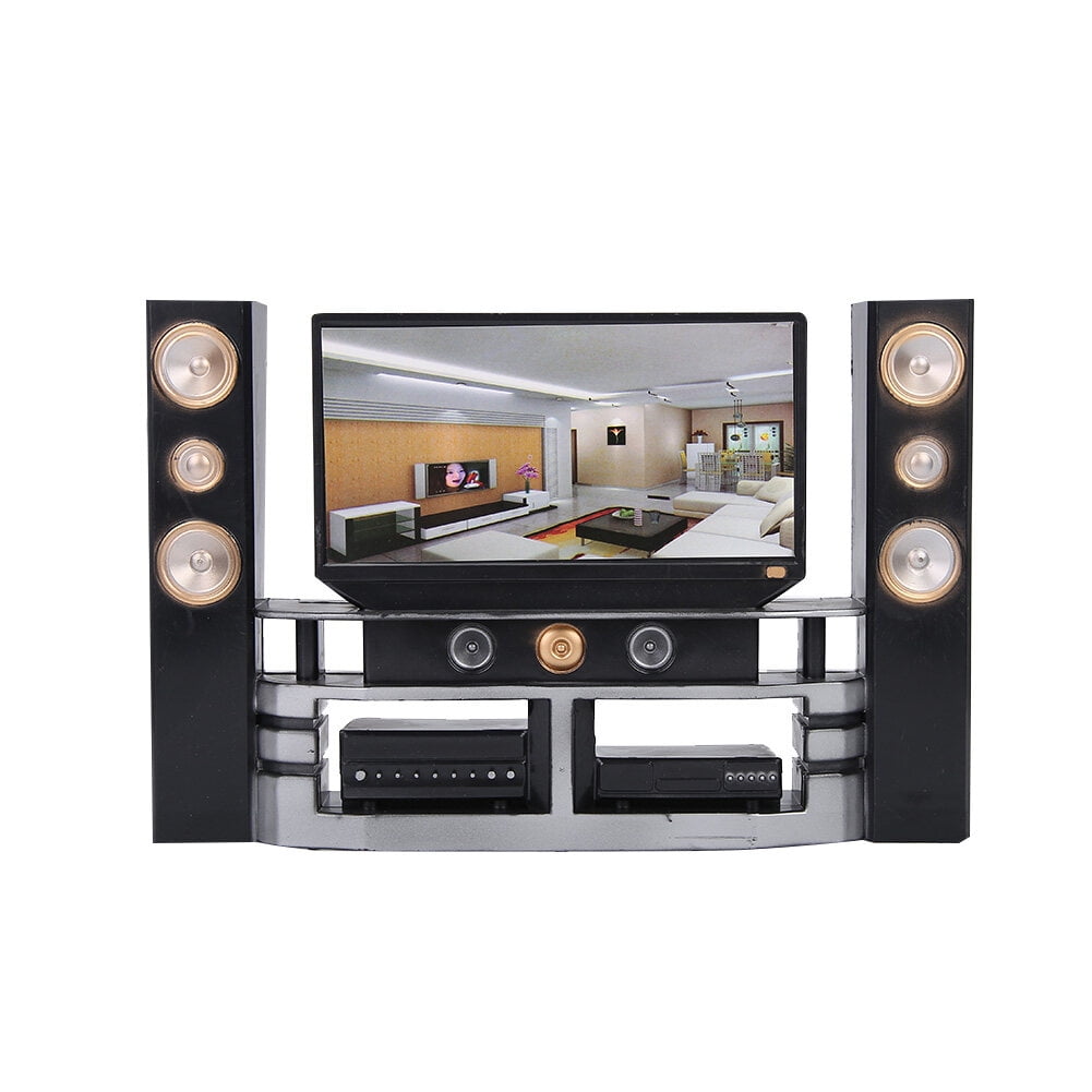 Miniature Toy Television Cabinet Furniture Set,Dollhouse Miniature TV ...