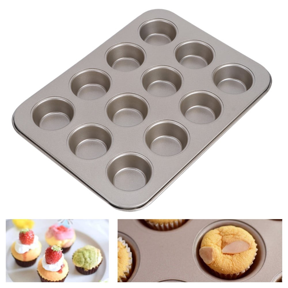 Mini Muffin Pans Nonstick 12 Cup Carbon Steel Cupcake Pan for Making ...