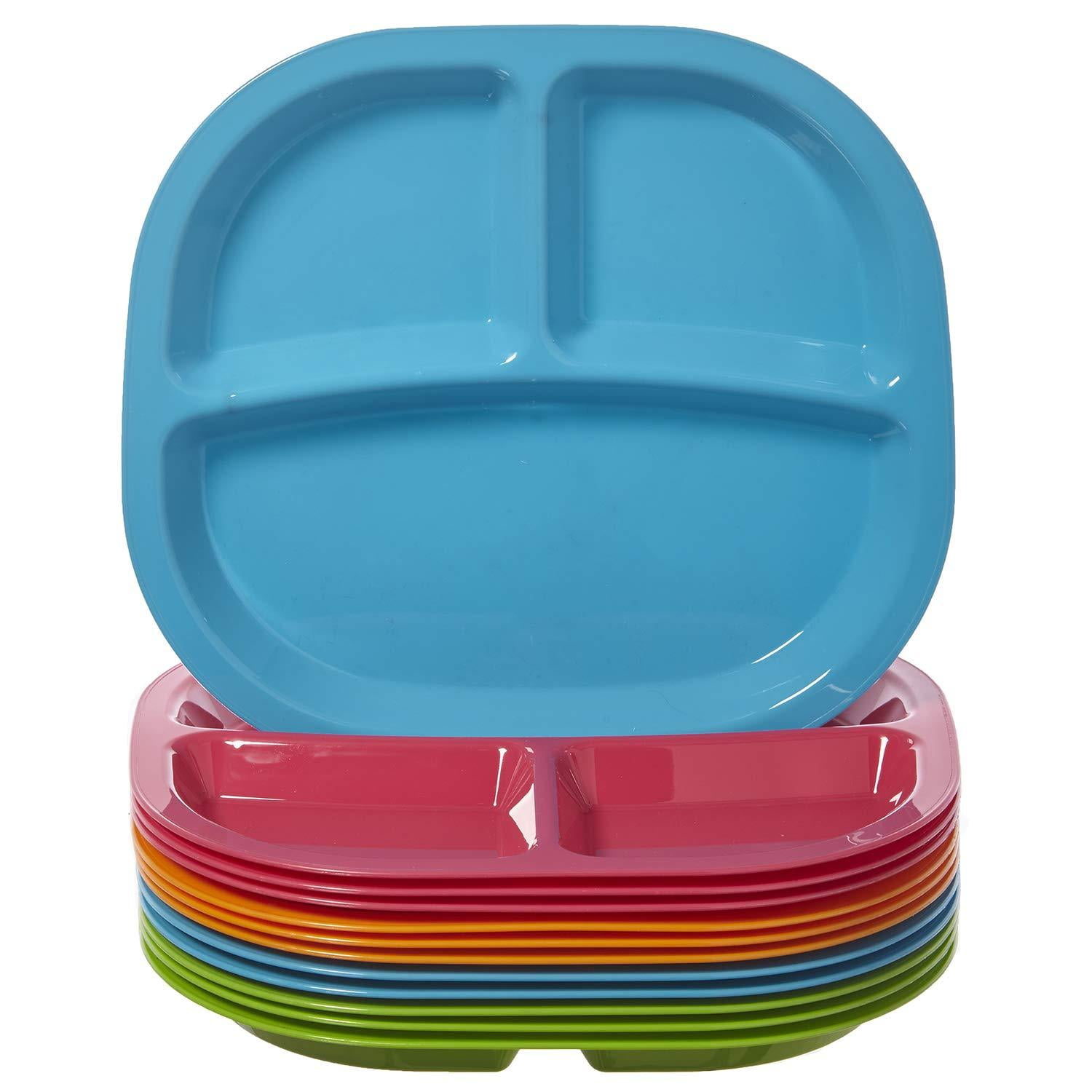Harmony 3-Compartment Divided Plastic Kids Tray | set of 12 in 4 ...