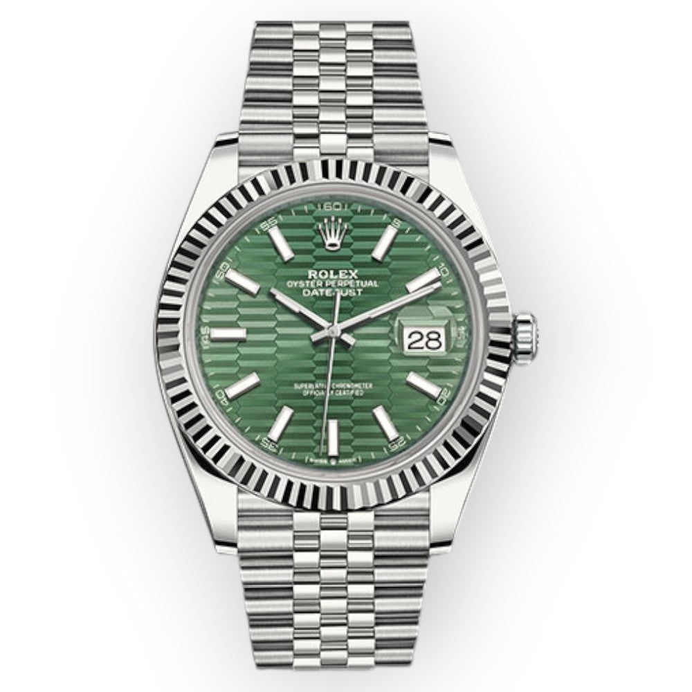 Pre-Owned Rolex Datejust 126334 41mm Green Motif Dial With Jubilee ...