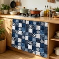 Blue White Snowflake Cabinet Curtains 35"W x 35"L,Dustproof Sink Skirt ...