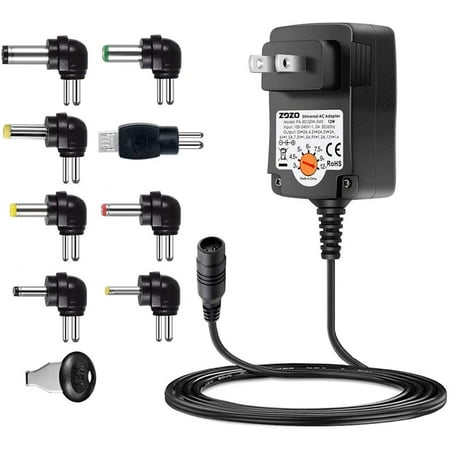 Universal AC Adapter, MSYMY 12W 3V 4.5V 5V 6V 7.5V 9V 12V Regulated ...