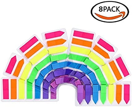 Nvzi Index Tabs, Neon Page Markers Colored Index Tabs, Fluorescent ...