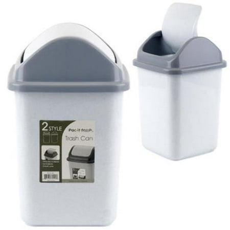 Pac-It Fresh 2291290 2-Tone Trash Can with Swing Lid - 48 Per Pack ...