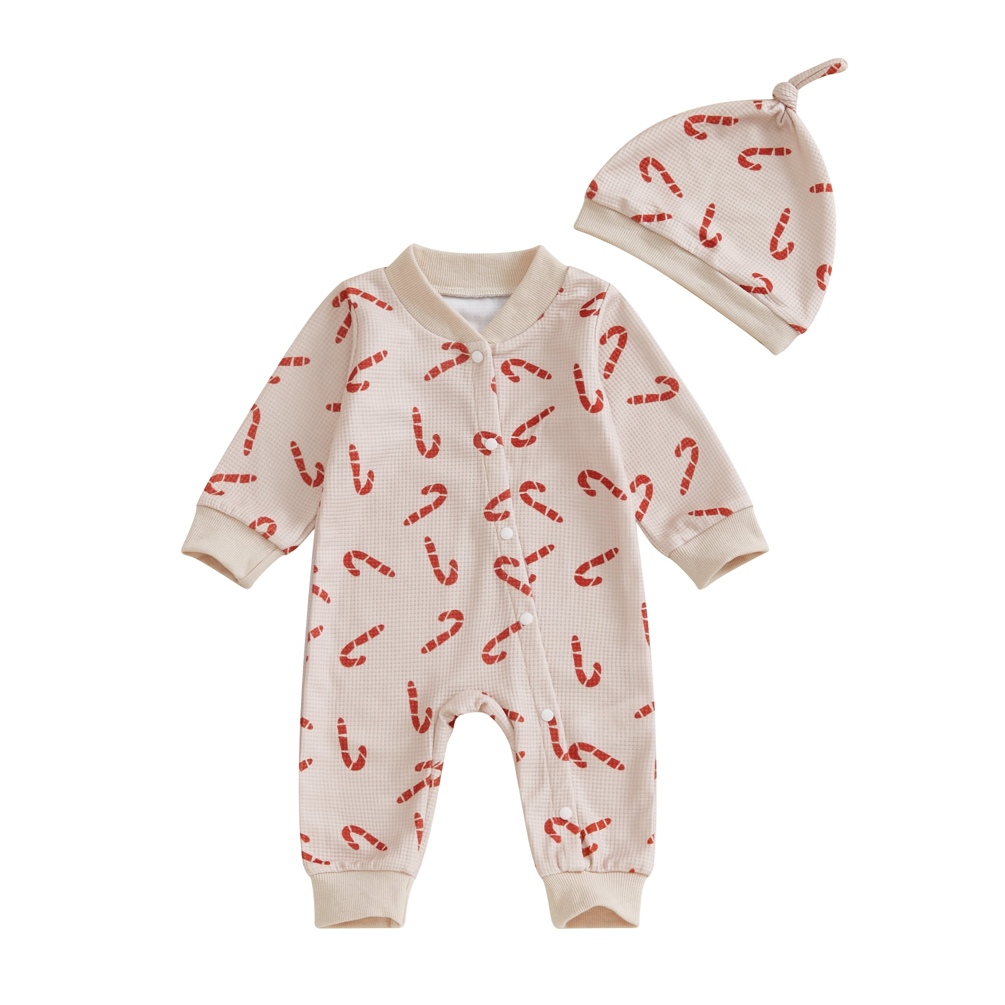 Click here for Gupgi Infant Girl Christmas Romper Candy Cane Prin... prices