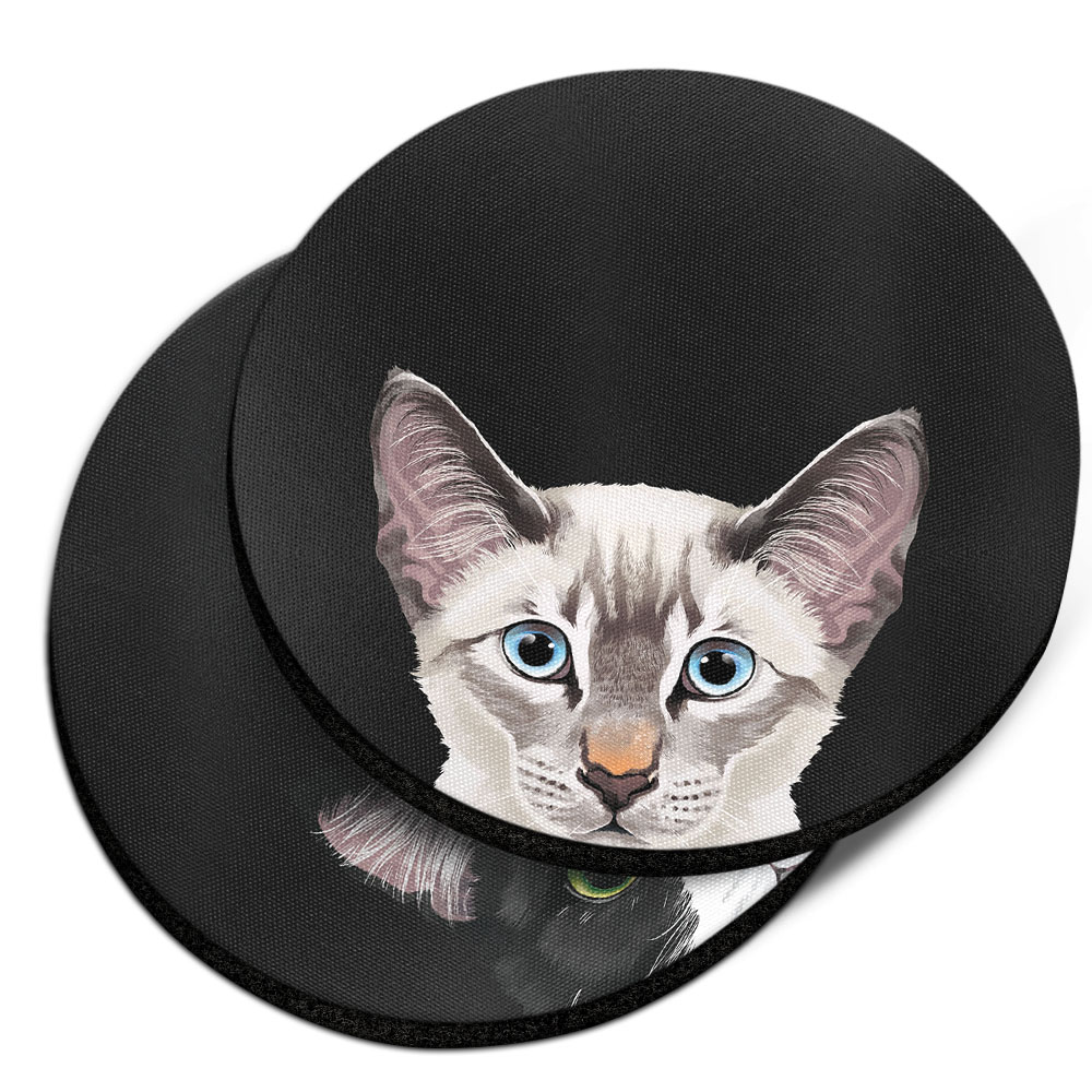 WIRESTER Round Neoprene Car Coaster for Drinks, Set of 2pcs, Animal ...