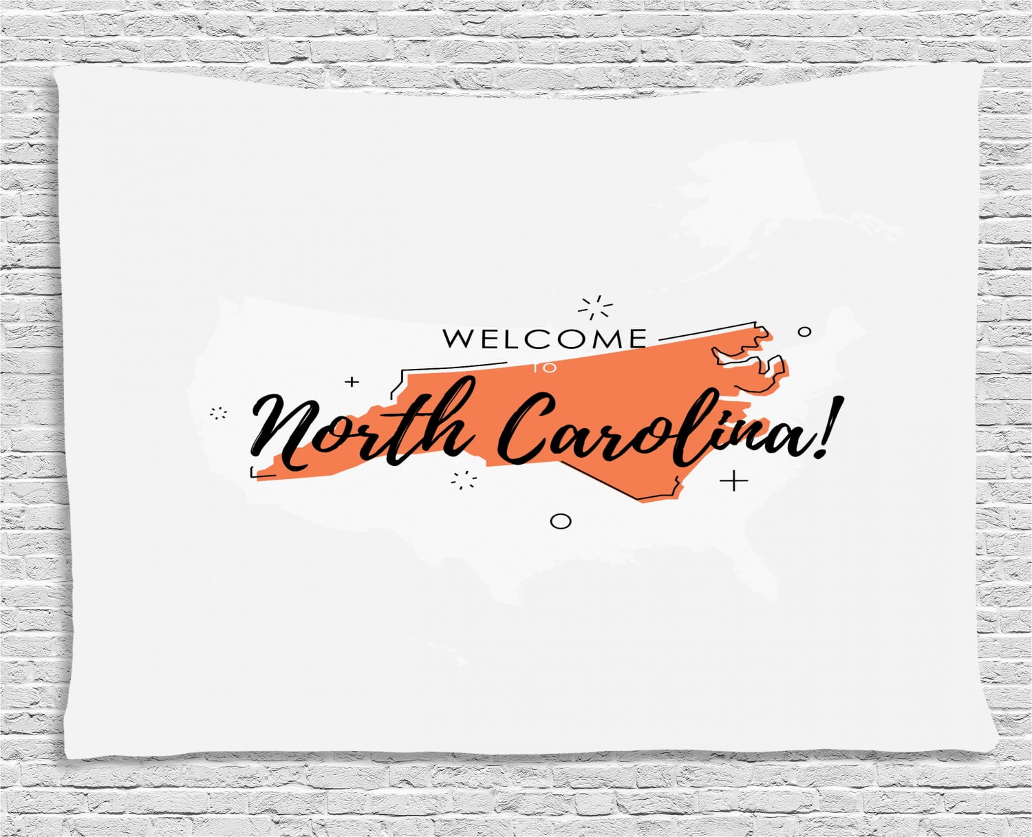 North Carolina Tapestry, Welcome Sign for Entering United States of ...