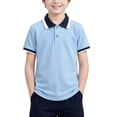 Ceisia Boys Color Block Collar And Cuff Short Sleeve Polo Shirt Sky ...