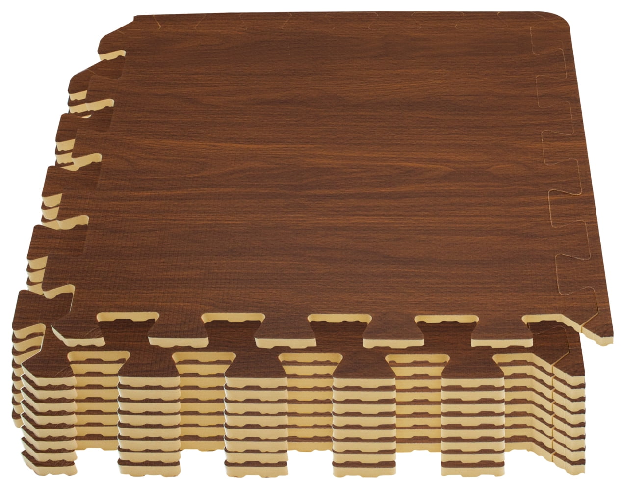 Sorbus Interlocking Floor Mat – Wood Print Multipurpose Foam Tile ...