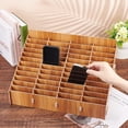 48-Grid Wooden Cell Phone Storage Box Mobile Phone Holder Desktop ...