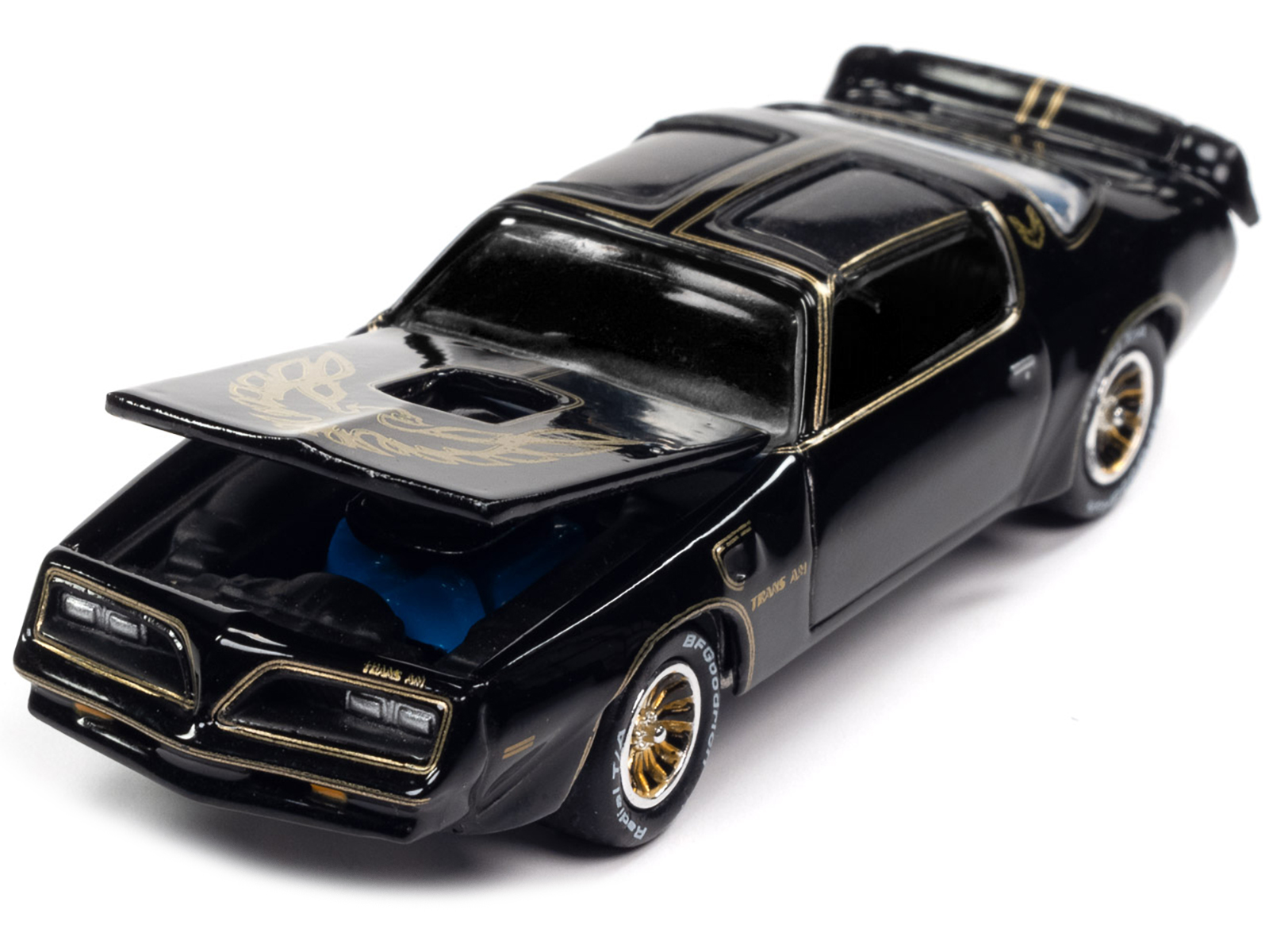 Diecast 1977 Pontiac Trans Am Black with Gold Eagle Graphic with Poker ...
