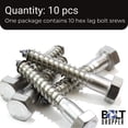Bolt Dropper Stainless Steel Hex Lag Bolt Screws, 3/8" x 1-1/2", 25 ...