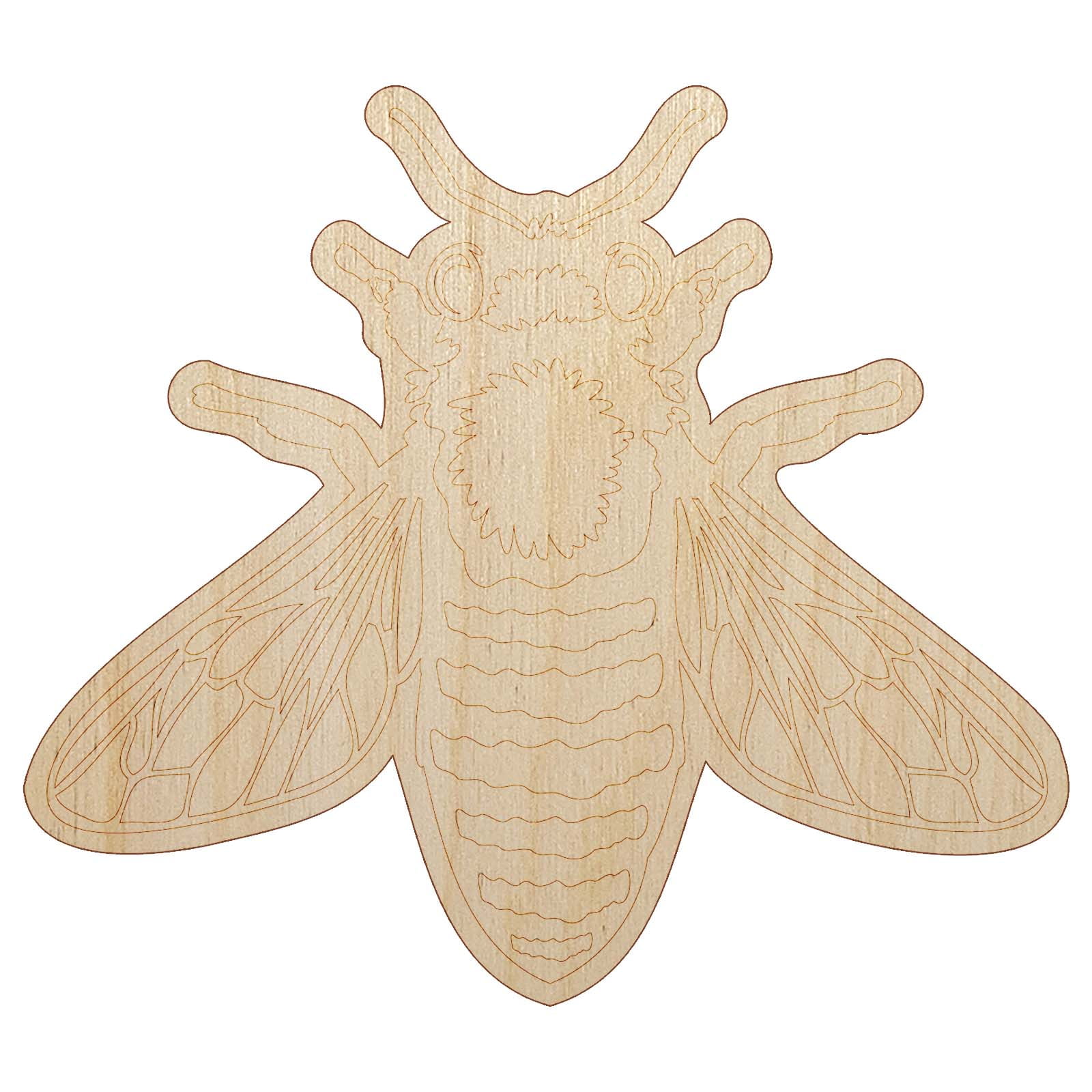 Realistic Fuzzy Honey Bee Wood Shape Unfinished Piece Cutout Craft DIY ...