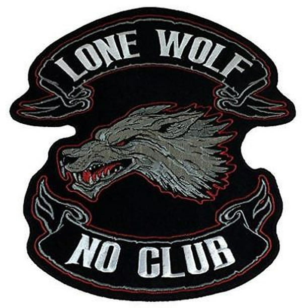 LARGE LONE WOLF NO CLUB BACK PATCH MC MOTORCYCLE BIKER REBEL ...