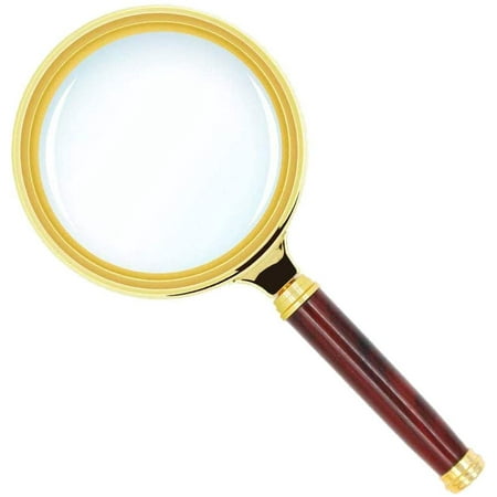 Wooden Magnifying Glass，10x Magnifying Glass for Home Learning, Reading ...
