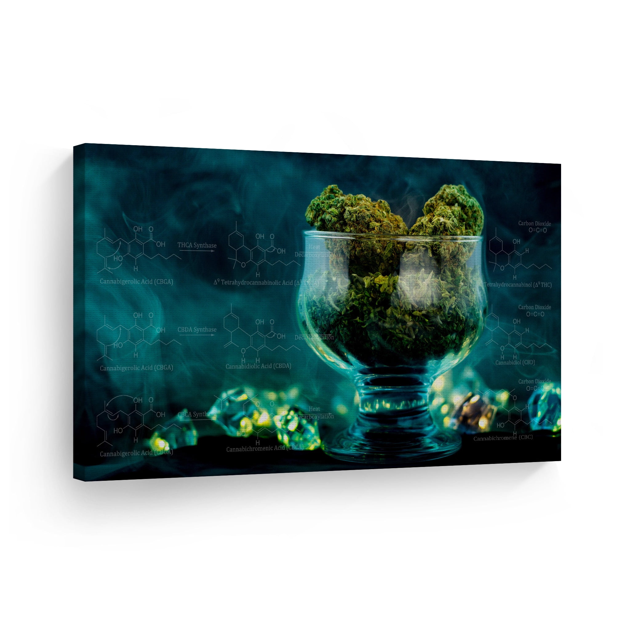 Smile Art Design Smoke Wall Art Canvas Print Marijuana Buds at the ...