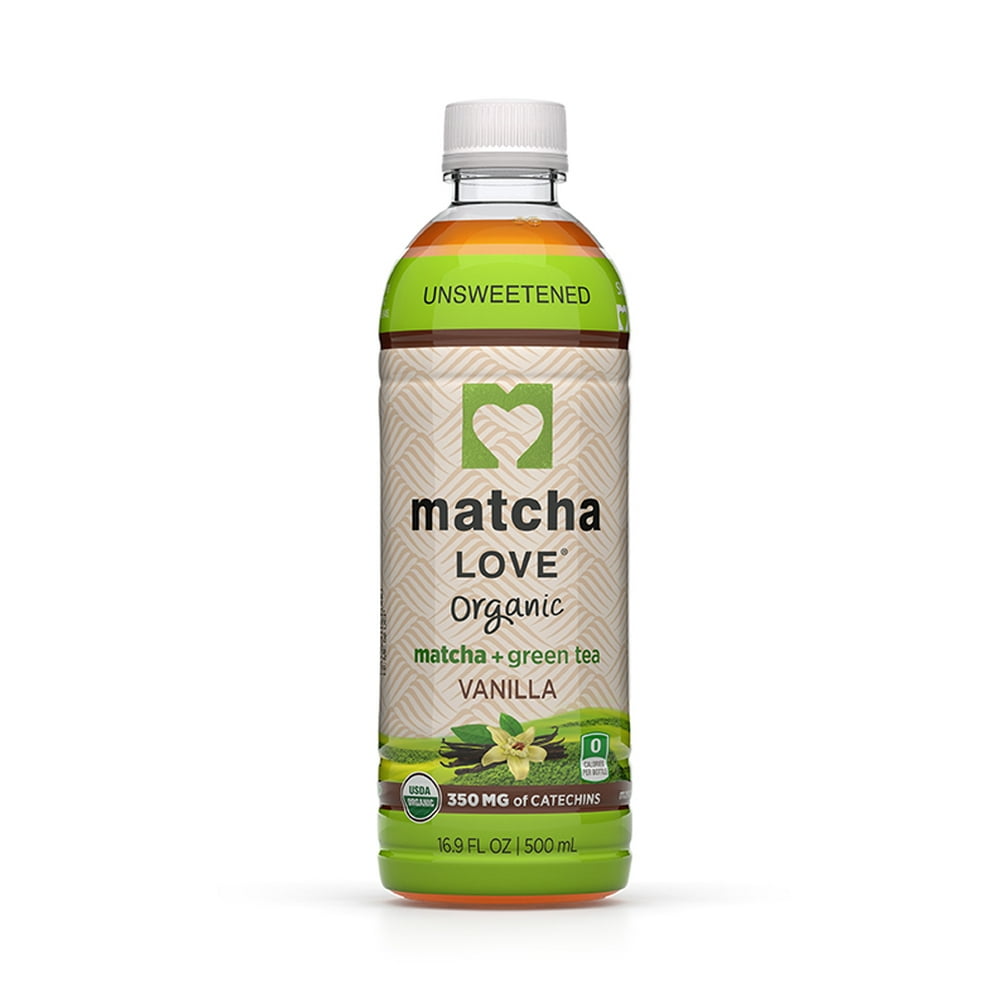 Matcha LOVE Organic Matcha + Green Tea, Vanilla, 16.9 Fl Oz (Case of 12 ...