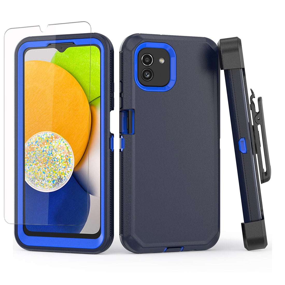 NIFFPD Samsung Galaxy A03 Case with Screen Protector Full-Body ...