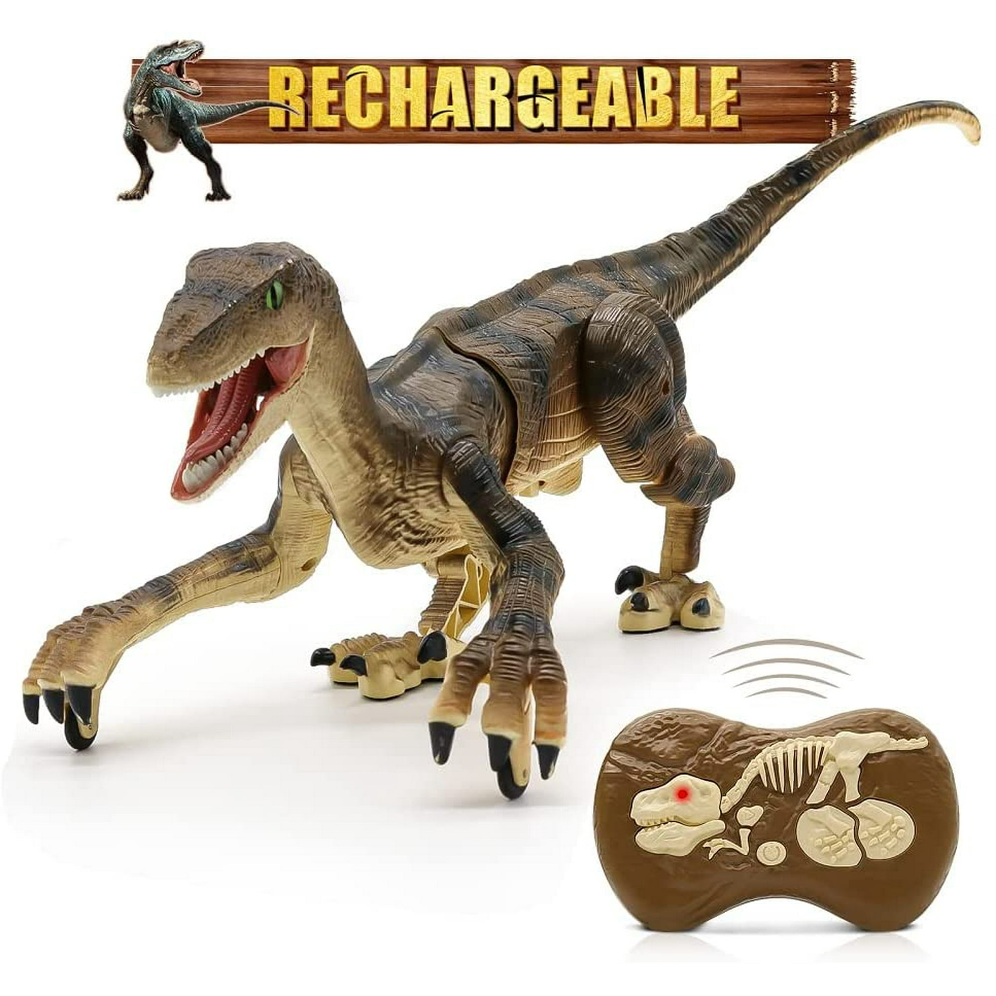 Remote Control Dinosaur Toy Walking Robot Dinosaur W Led Glow And Roar 2.4 Ghz Simulation Velociraptor Rc Dinosaur Toys For Children Aged 4 12 Walmart