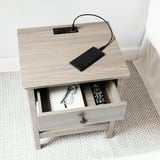 DecorTech Traditional Rectangular End Table with AC Power and USB ...