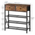 4 Tier Shoe Storage Cabinet Rustic Brown + Black, 27.7" x 10.8" x 29.6 ...
