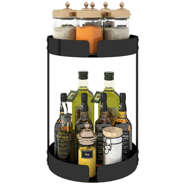 cASUN 2-Tier Turntable Spice Rack,Lazy Susans, Rotating Spice Rack ...