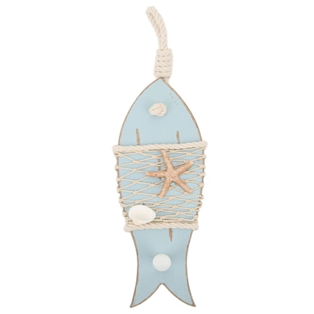 Wood Fish Hanging Decor, Natural Pinewood Antique Simple Nautical Style ...