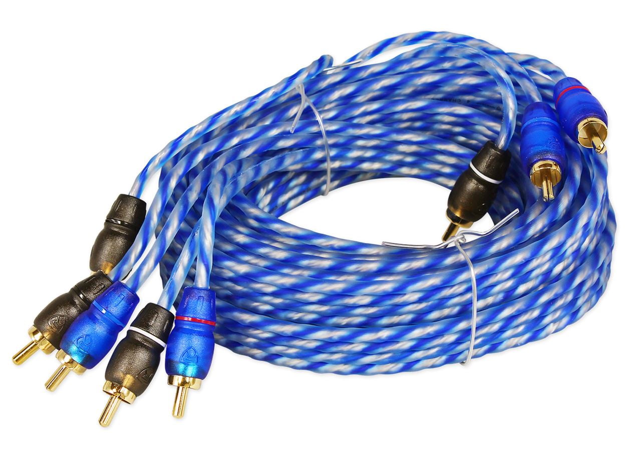 Rockville RTR124 12 Foot 4 Channel Twisted Pair RCA Cable Split Pin ...