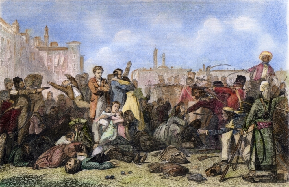 Sepoy Mutiny 1857 Nthe Massacre Of The British At Cawnpore During The