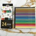 24 Assorted Color Metallic Colored Pencils Black Wooden Drawing Pencils ...