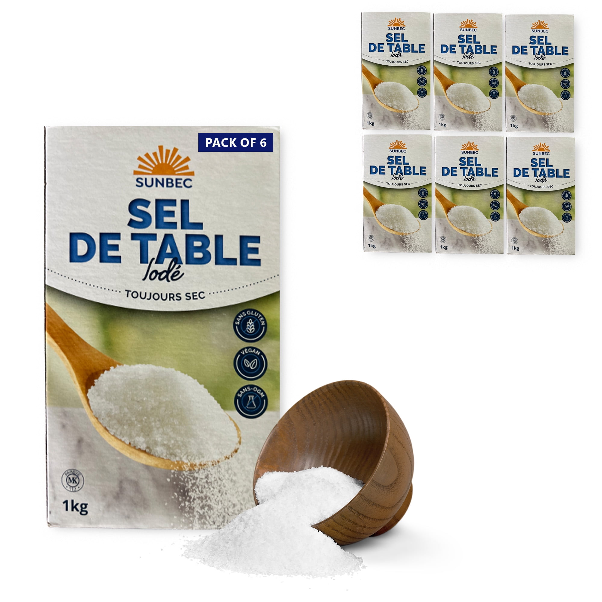 Sunbec Vegan Salt Gluten Free - Table Salt ( Pack of 6) | Natural Salt ...