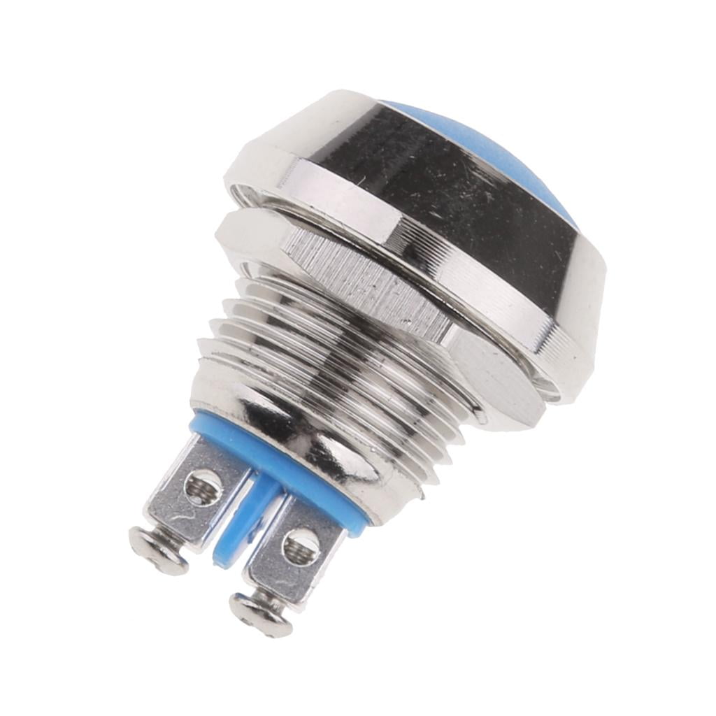 Colaxi 12mm Metal Blue Push Button Waterproof Momentary Switch Srcrew ...